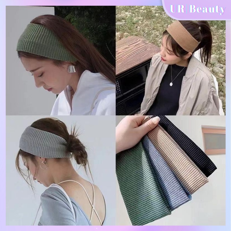 【High Quality】 Sports Headband Wash Face Casual Hair Band Solid Color ...