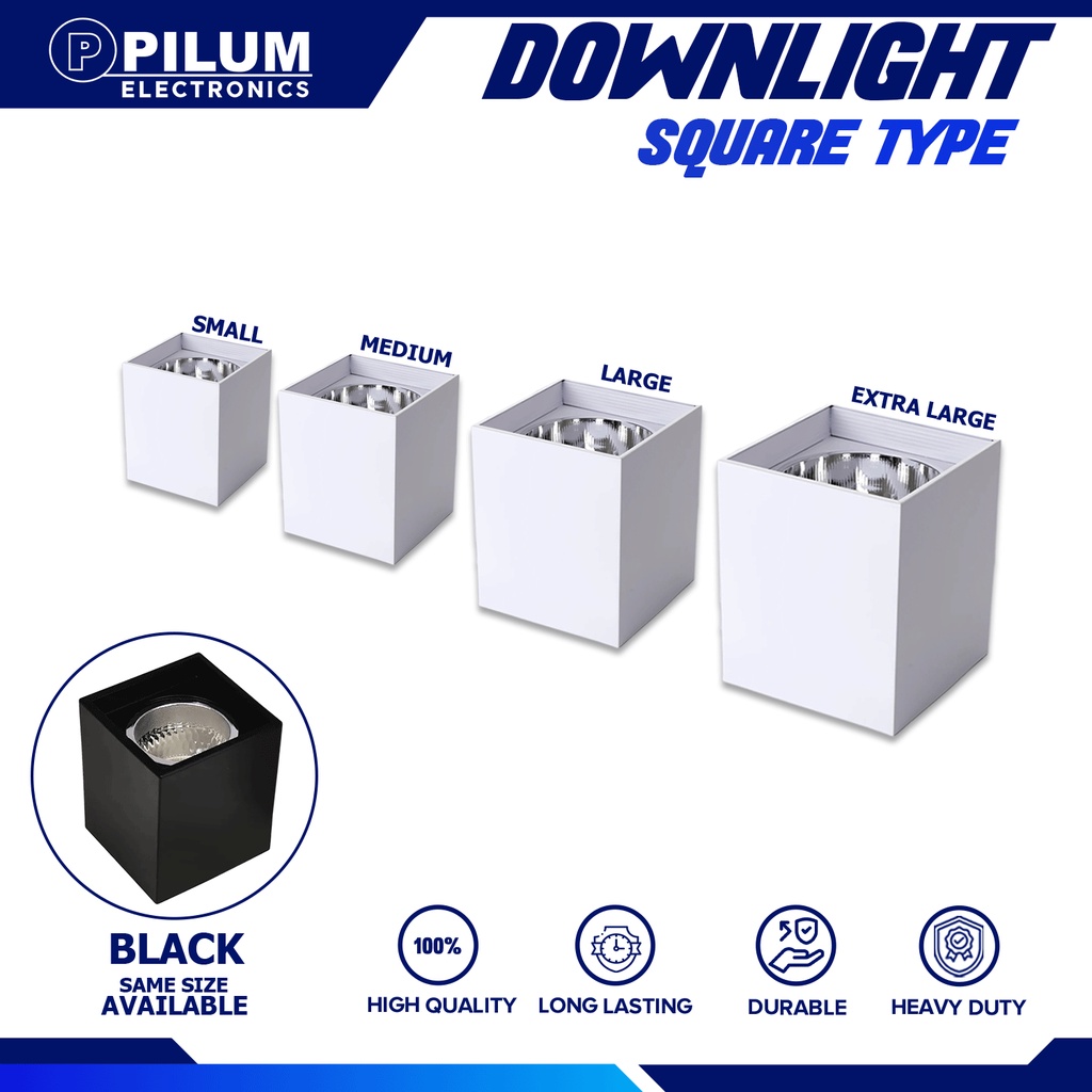 PILUM Downlight Bulb Housing Surface Mounted / Square Type / Black ...