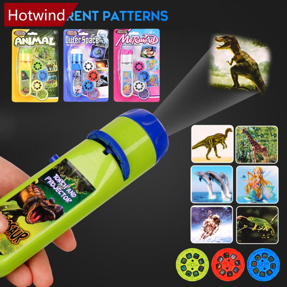 HW Cute Cartoon Dinosaur Children Projection Flashlight Projector Light ...