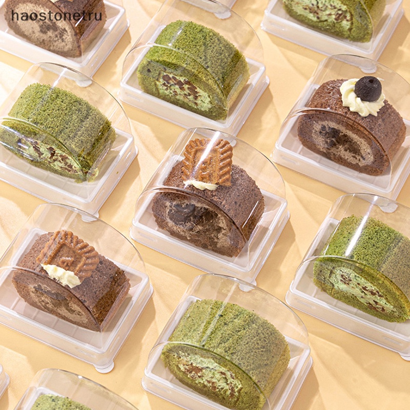 HAOS 10pcs Mousse Cake Box With Lid Swiss Roll Dessert Packaging Boxes ...