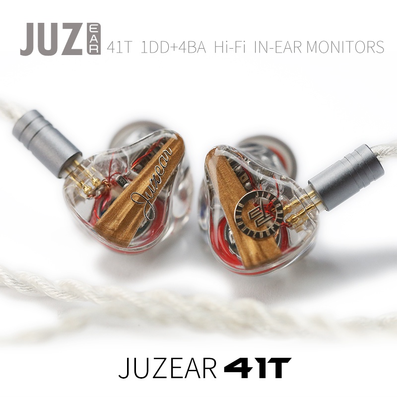 JUZEAR 41T In Ear HiFi Earphone 1DD+4BA Hi-Res Music Studio Monitor IEM ...