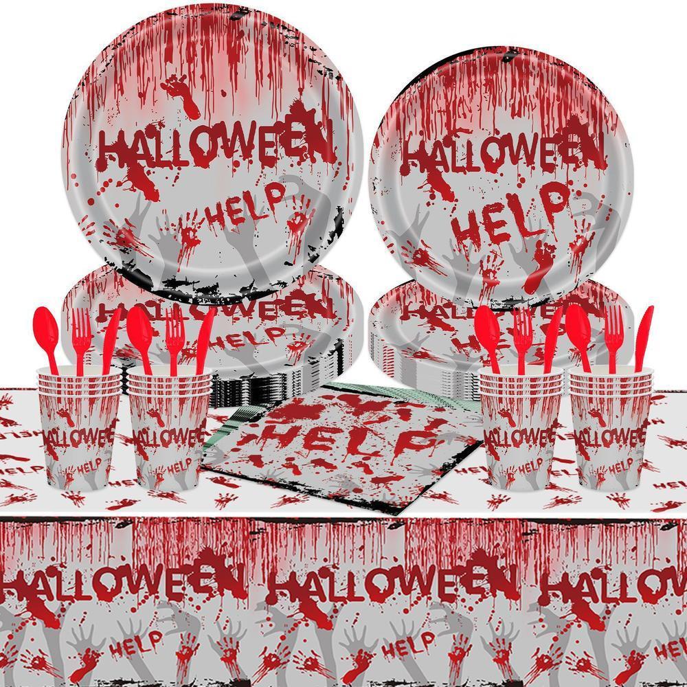Halloween Bloody Hand Party Theme Terrifying Bloody Hand Party Paper ...