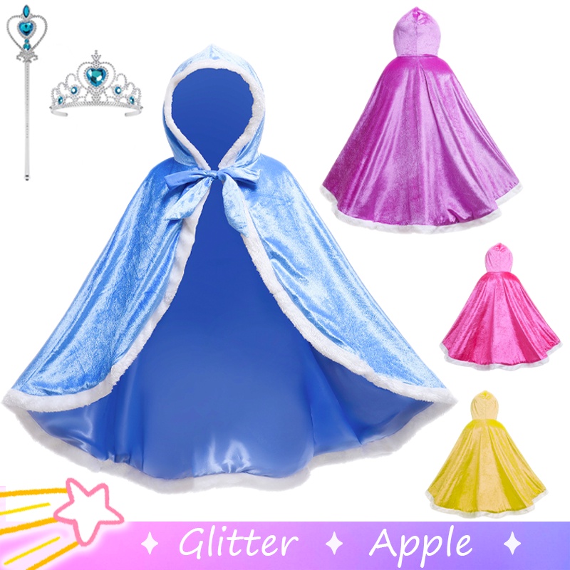 Forzen Elsa Disney Princess Costume For Baby Girl Snow White Cape Cloak ...