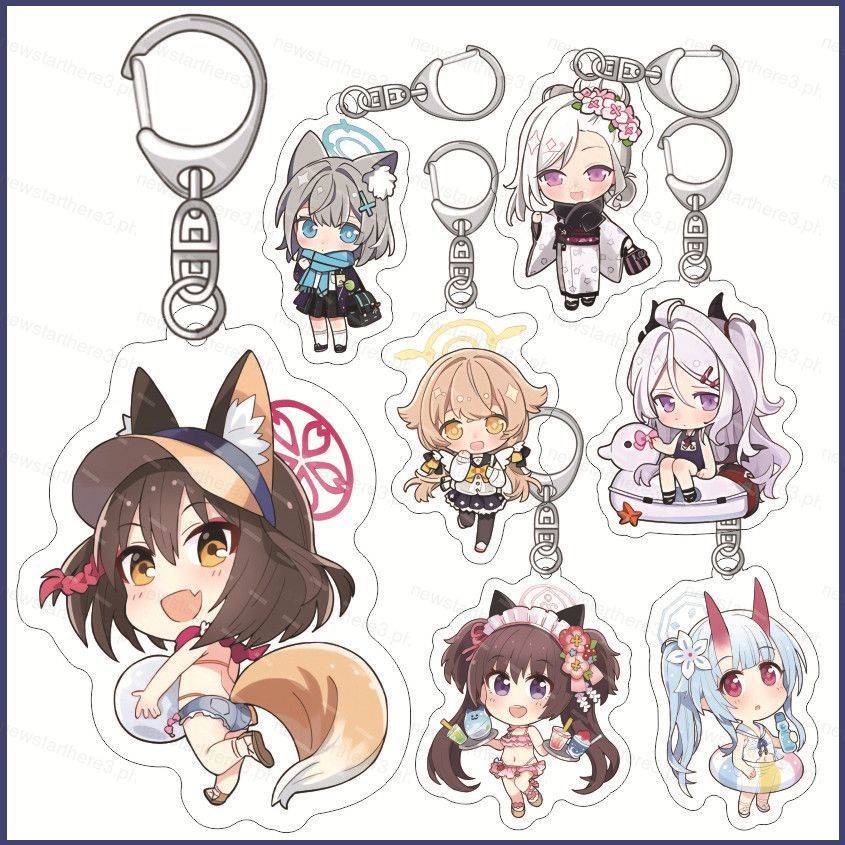 YE Game Blue Archive Keychain Anime Keyring Acrylic Cute Bag Pendant ...