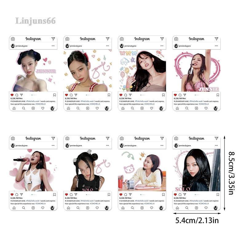 Linjuns66 8pcs/set Jisoo Lisa JISOO transparent card blackpink ROSE ...