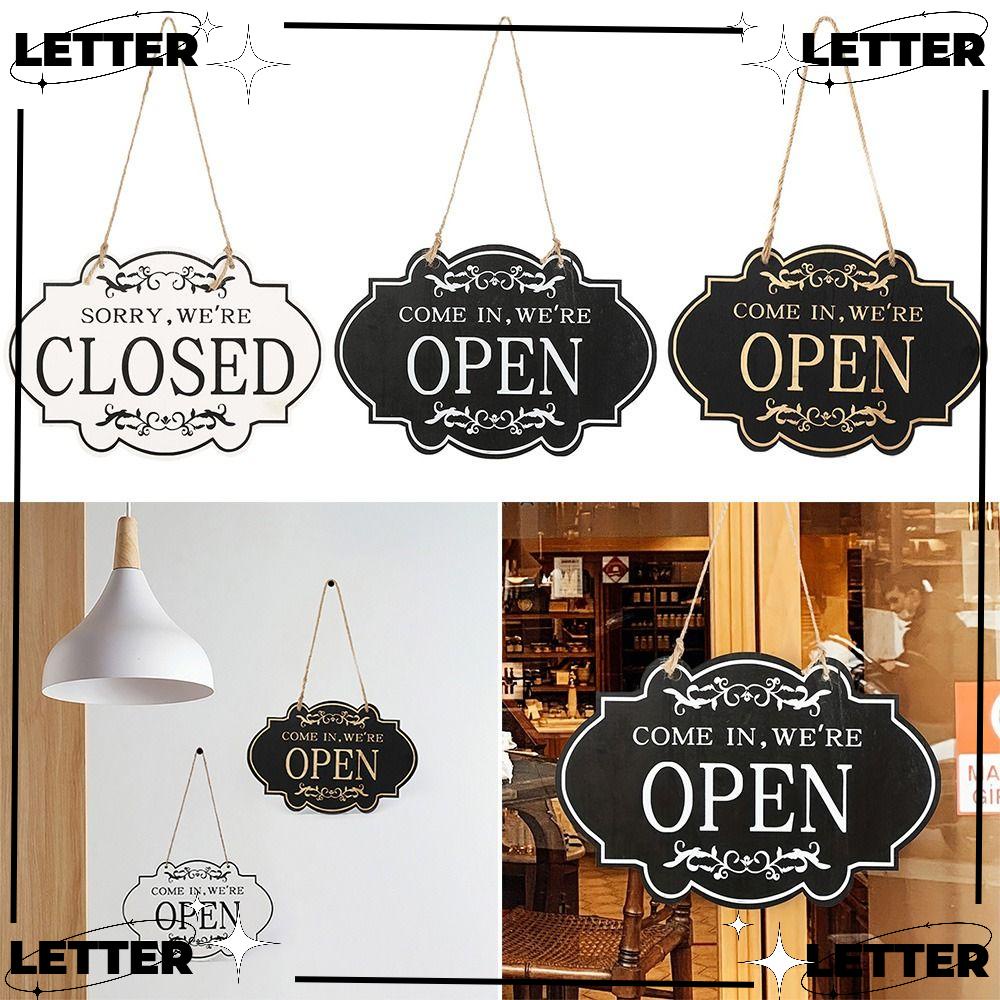 LET Door Sign, Wood Reminder Signs Hotel Bulletin Board, Design Open ...