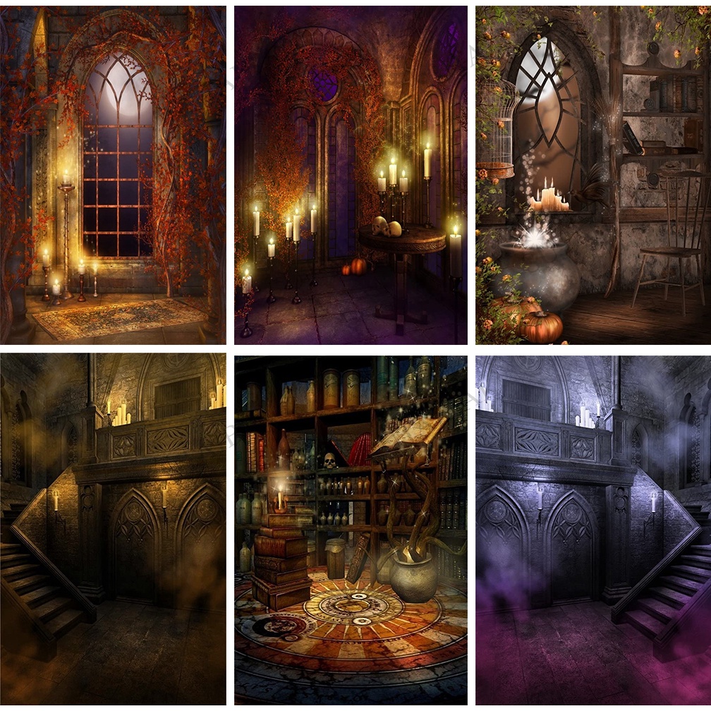 Magic Room Background Witch Magical Potion Skull Photography Backdrop ...