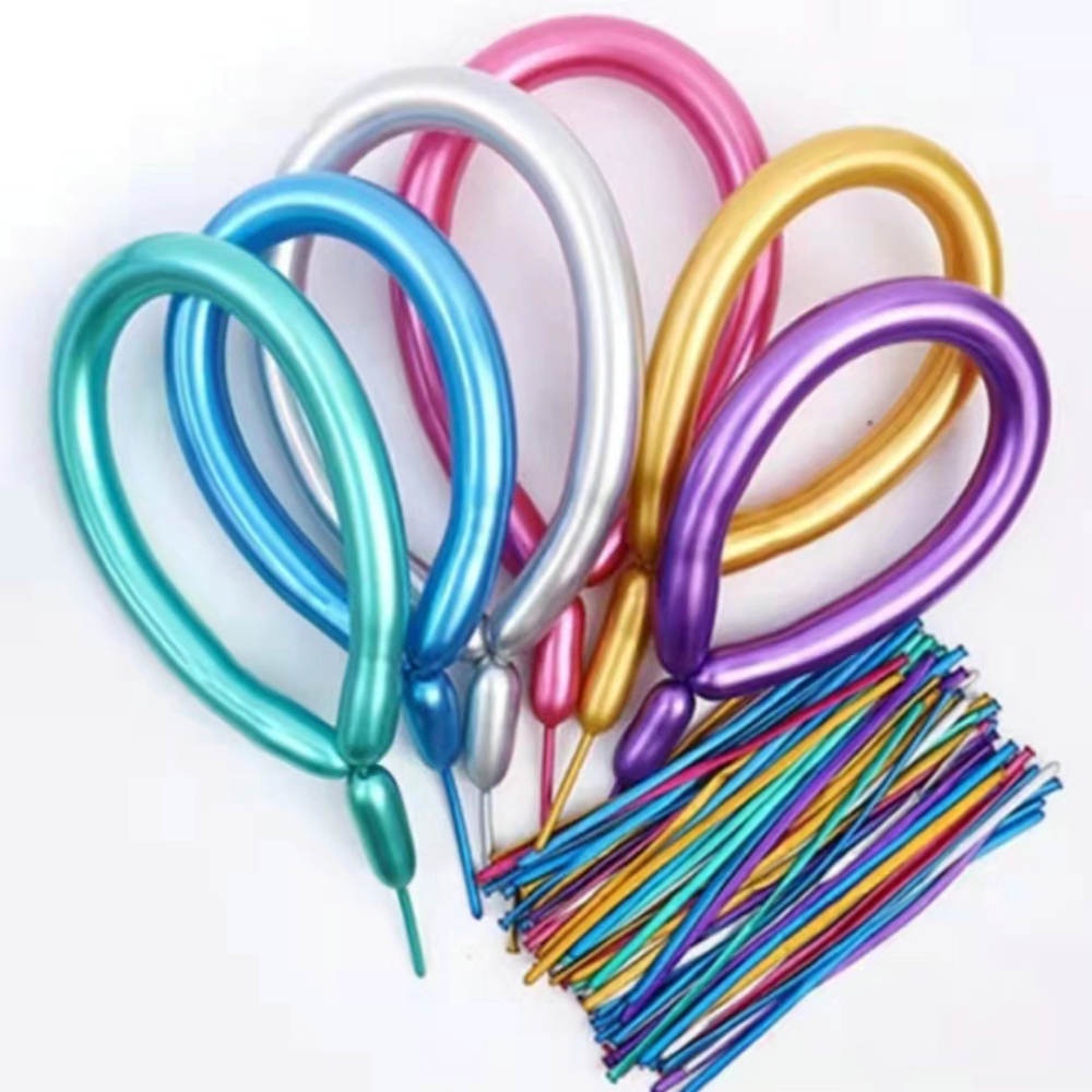 10pcs Chrome Metallic Balloons Set Birthday Souvenirs Decoration Long ...