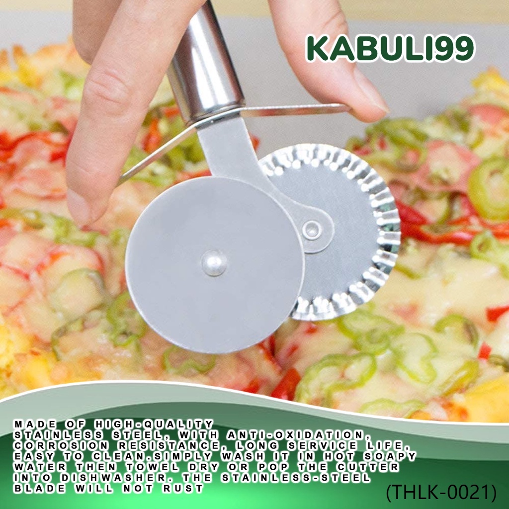 Dual Roller Stainless Steel Pastry Pizza Cutter Fondant Cutter Slicer ...