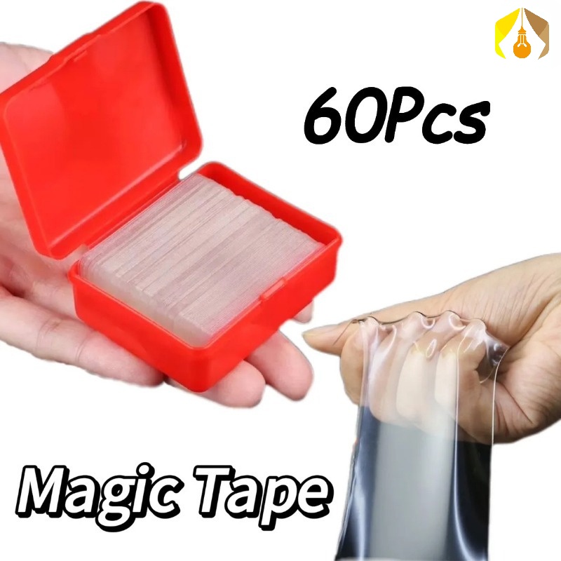 60Pcs Reusable Nano PVC Double Sided Tape/Traceless Self Adhesive ...