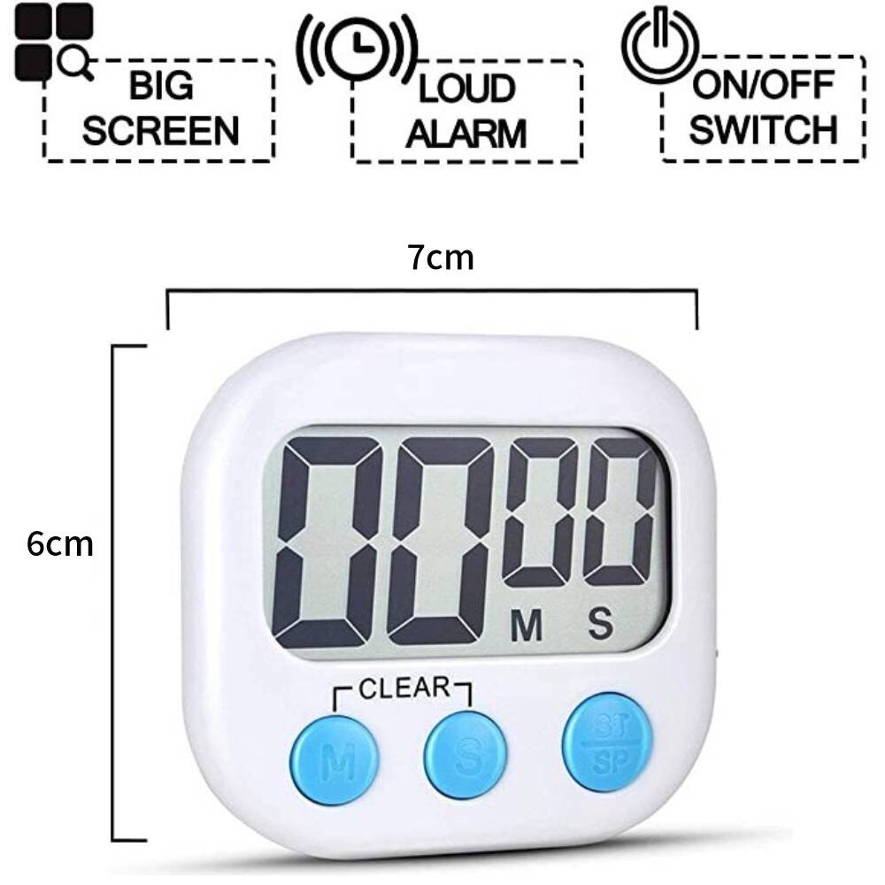 Digital Kitchen Timer for Cooking Big Digits Loud Alarm Magnetic ...