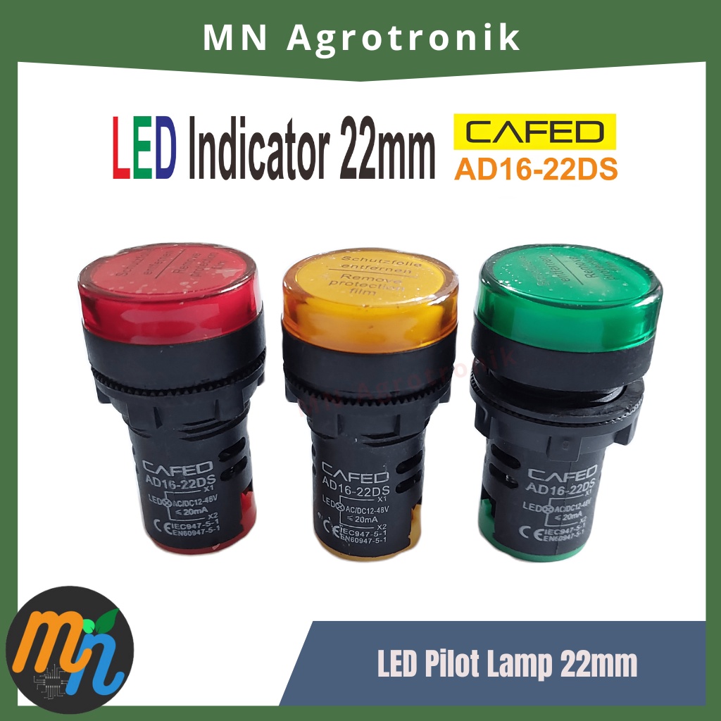 Led Pilot Lamp AC DC 22mm CAFED Indicator Light | Shopee Philippines