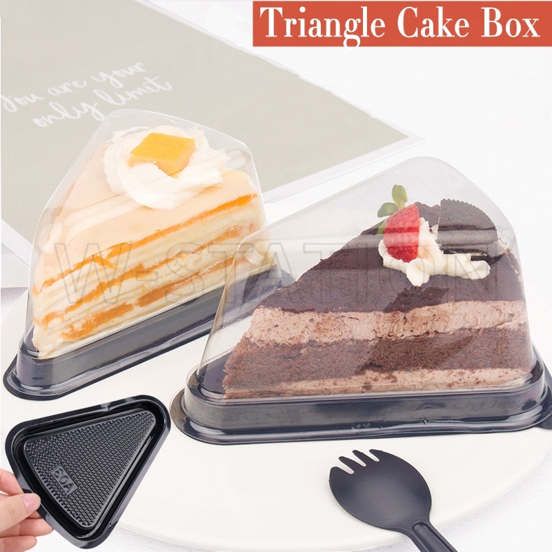 1PC Triangle Transparent Cake Packing Box Disposable Cake Slice ...