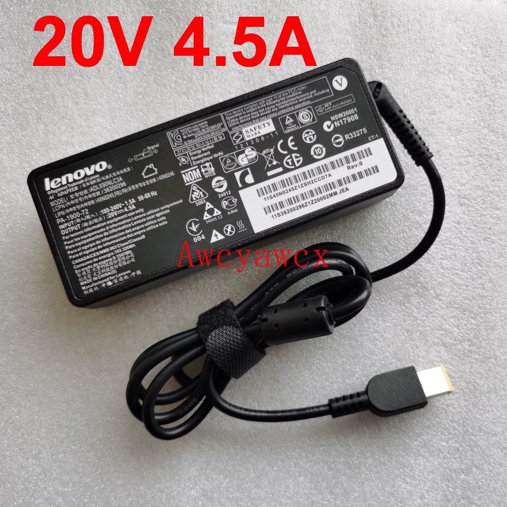 20V 4.5A 3.25A Adapter Notebook Charger For Lenovo ThinkPad X240 X250 ...