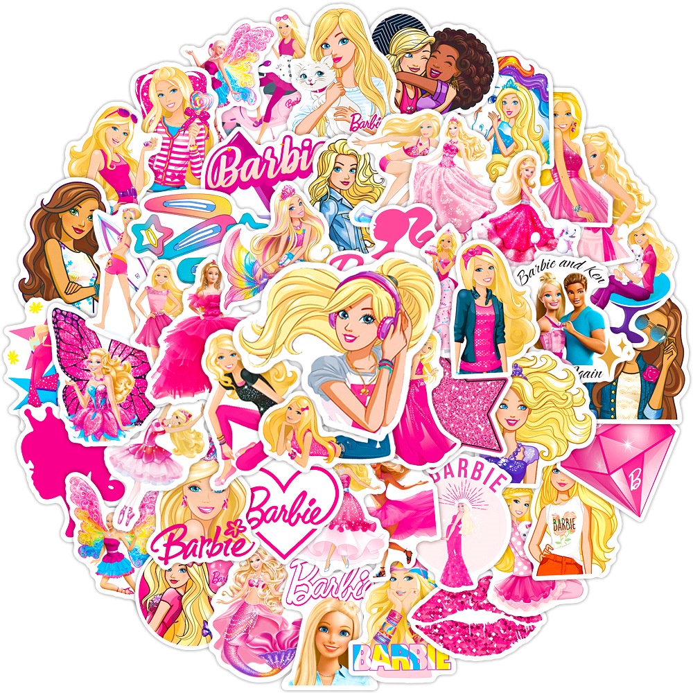 50PCS Barbie Princess Waterproof Graffiti Stickers For Helmet Bicycle ...