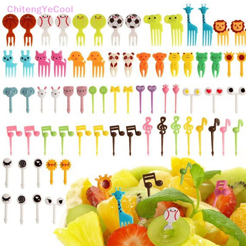 【HGPH】 Animal Fruit Fork Food Grade Plastic Mini Cartoon Kids Cake ...