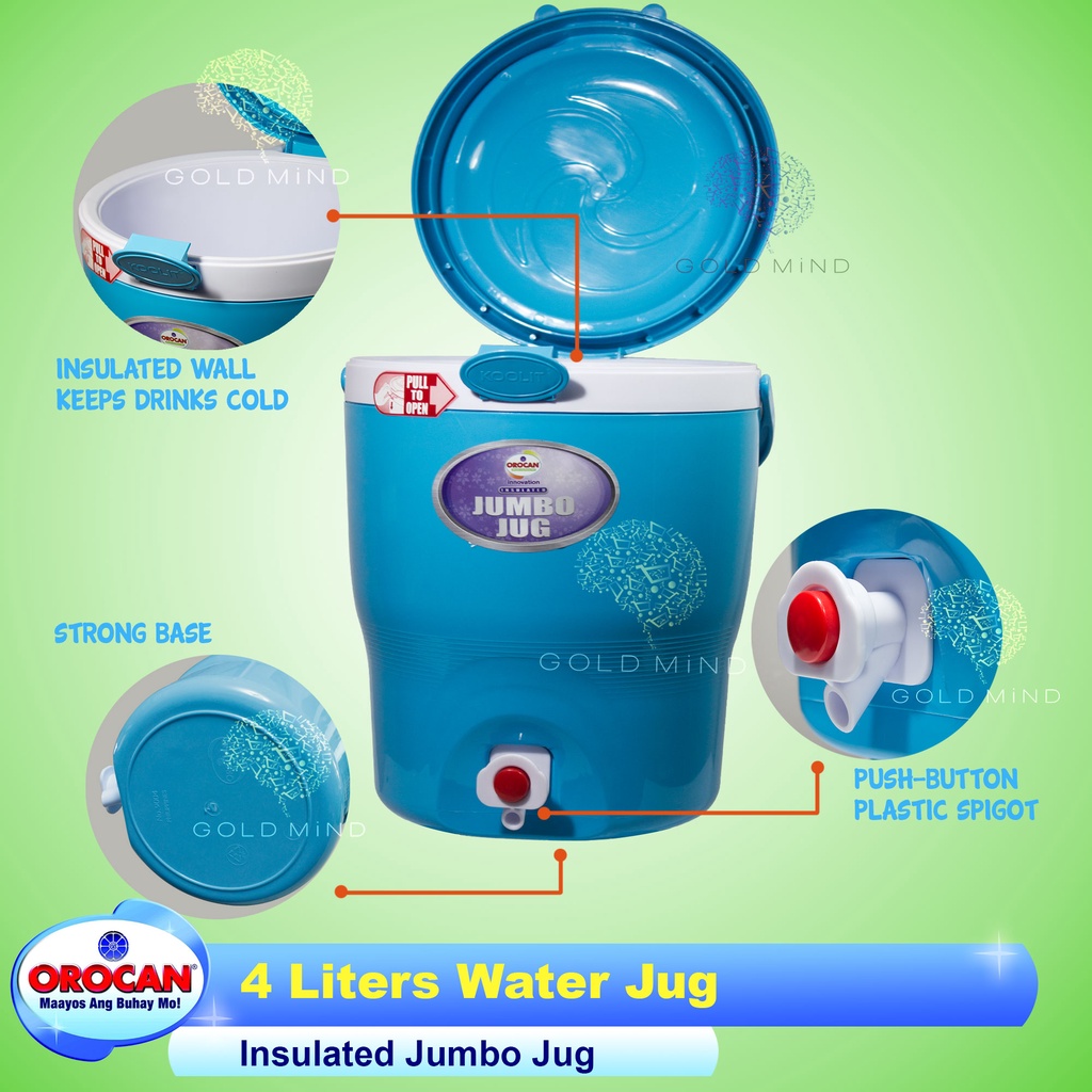 Orocan Water Jug 4 Liters Koolit Mini Water Jug - Gold Mind Everyday ...