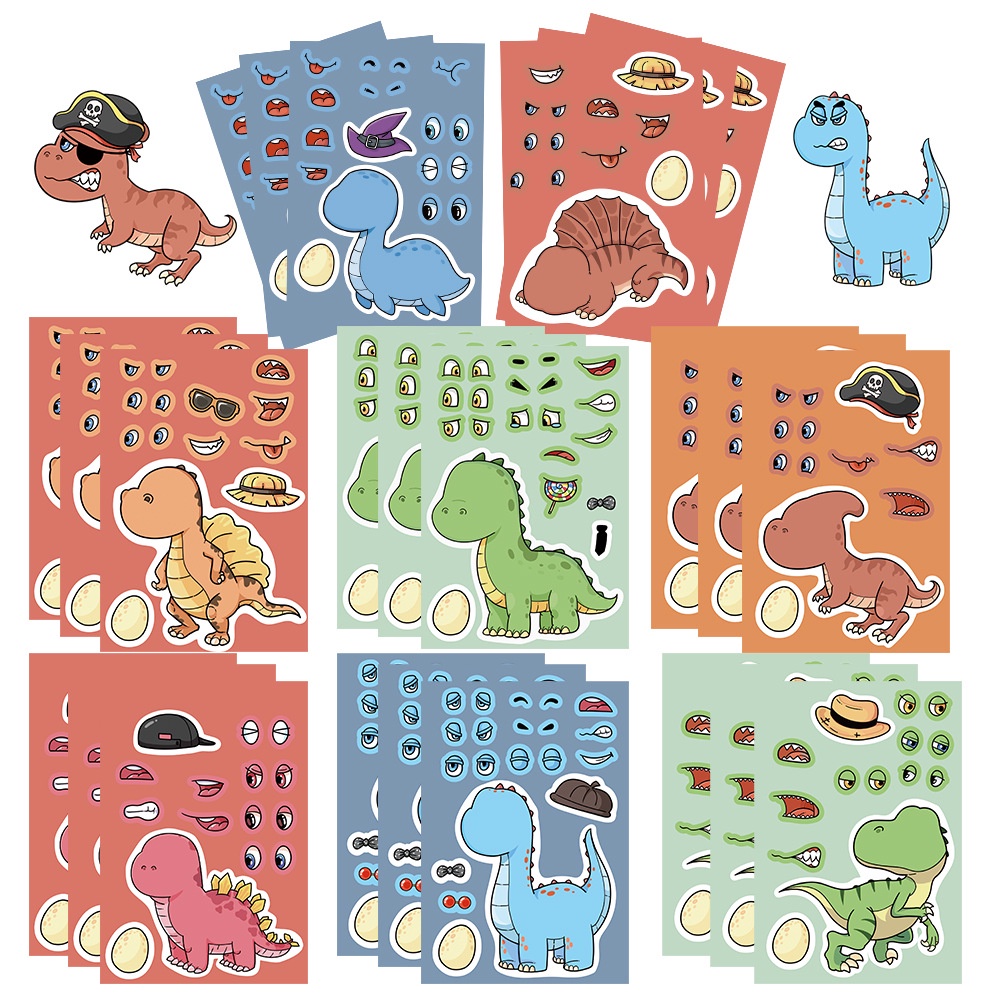 8PCS Original Dinosaur World Tyrannosaurus Rex DIY Stickers For Helmet ...