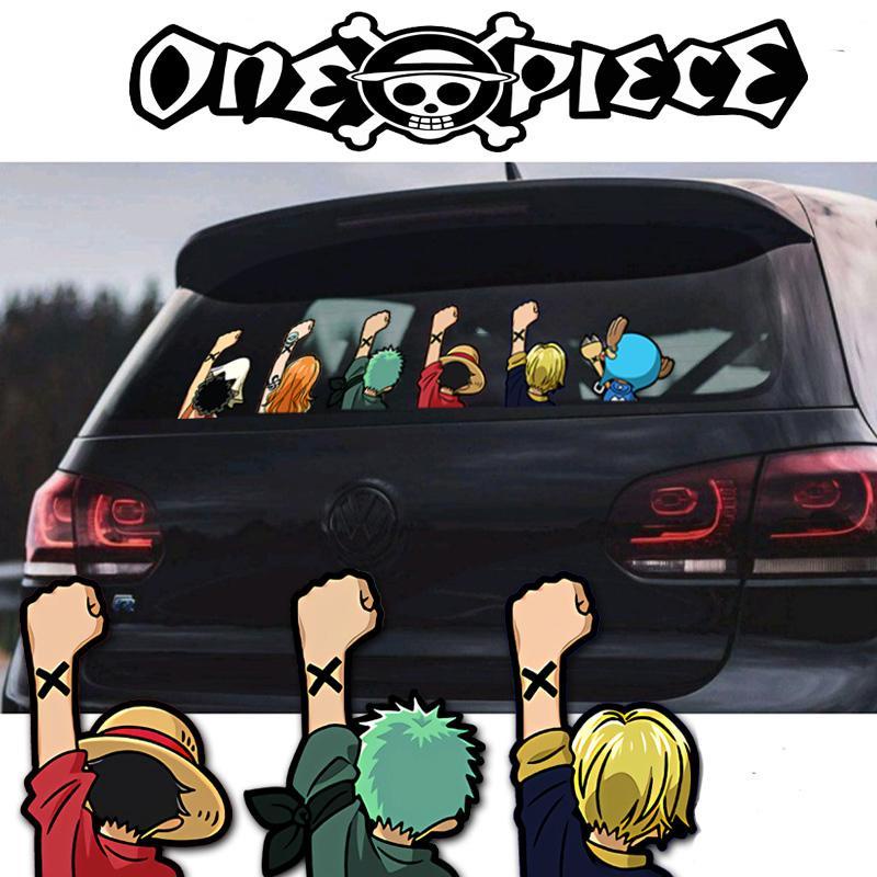 One Piece Car Sticker Cartoon Luffy Joe Basoron Back View Rear Window ...