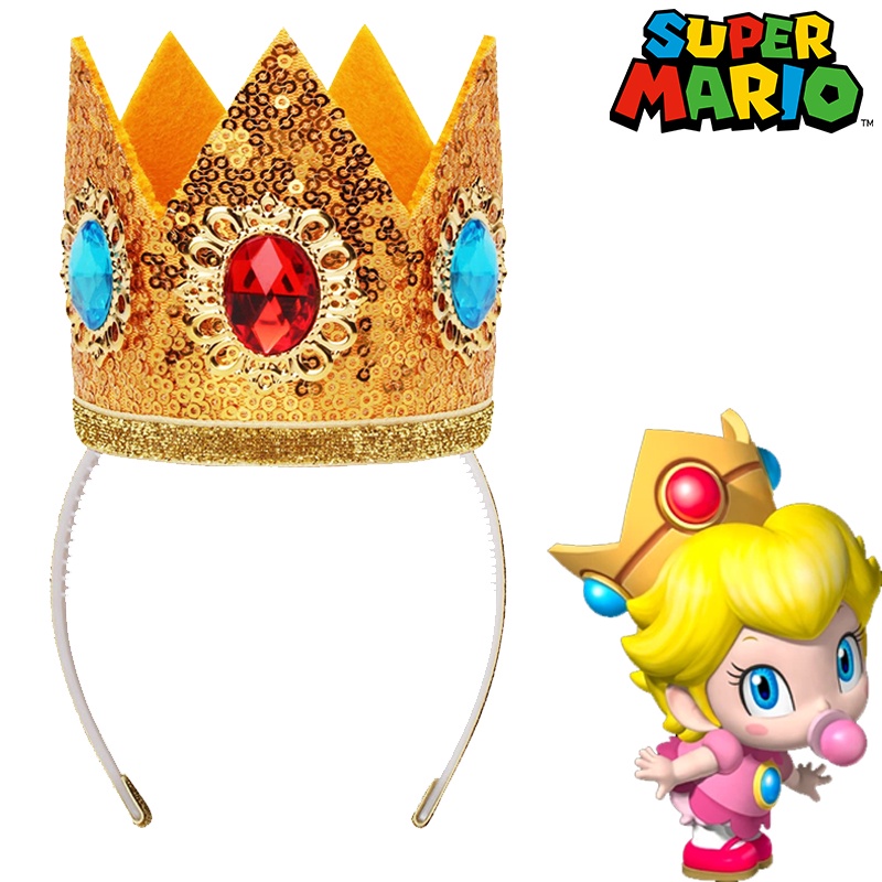 Super Mario Princess Peach Birthday Crown Children Party Headband ...