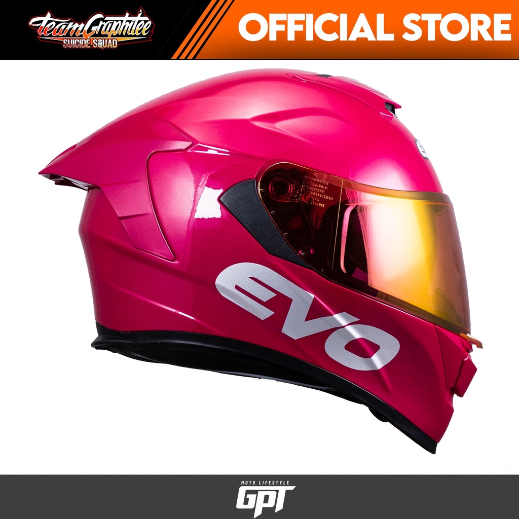 EVO HELMET GT PRO MAGENTA DUAL VISOR w/ free clear lens | Shopee ...