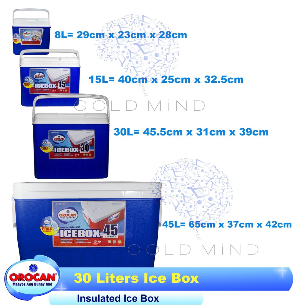 Orocan Insulated Ice Box 30 | 15 | 8 | 5 Liters -Gold Mind | Shopee ...