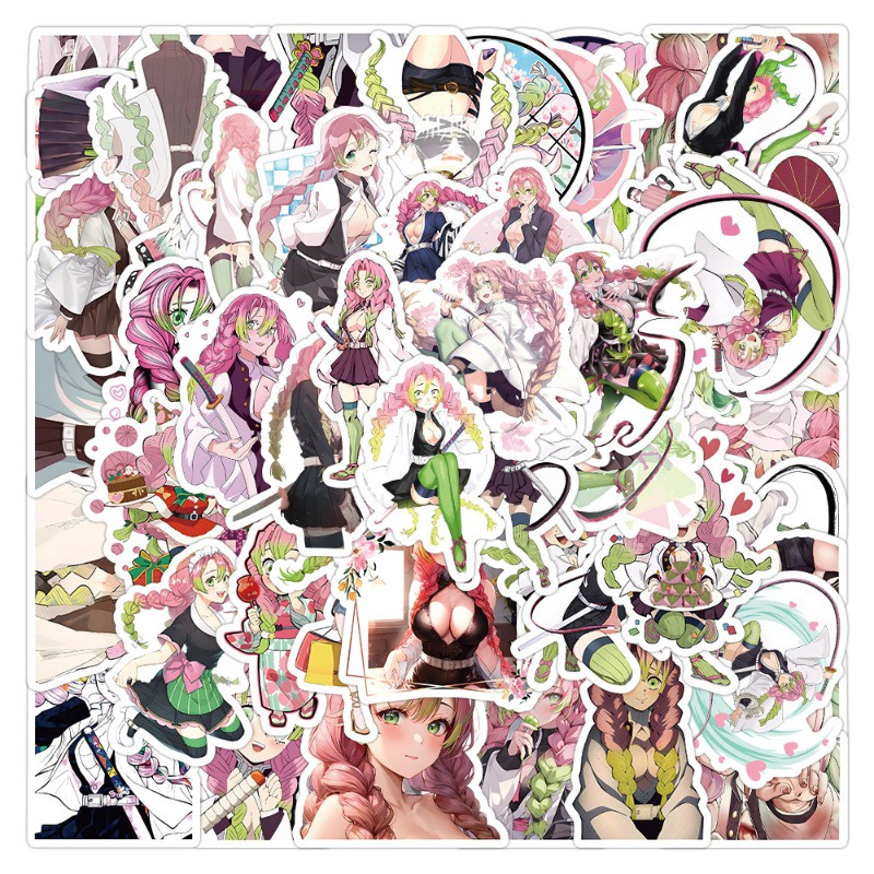 Z&M Kanroji Mitsuri Stickers 50Pcs/Set Demon Slayer Waterproof Stickers ...
