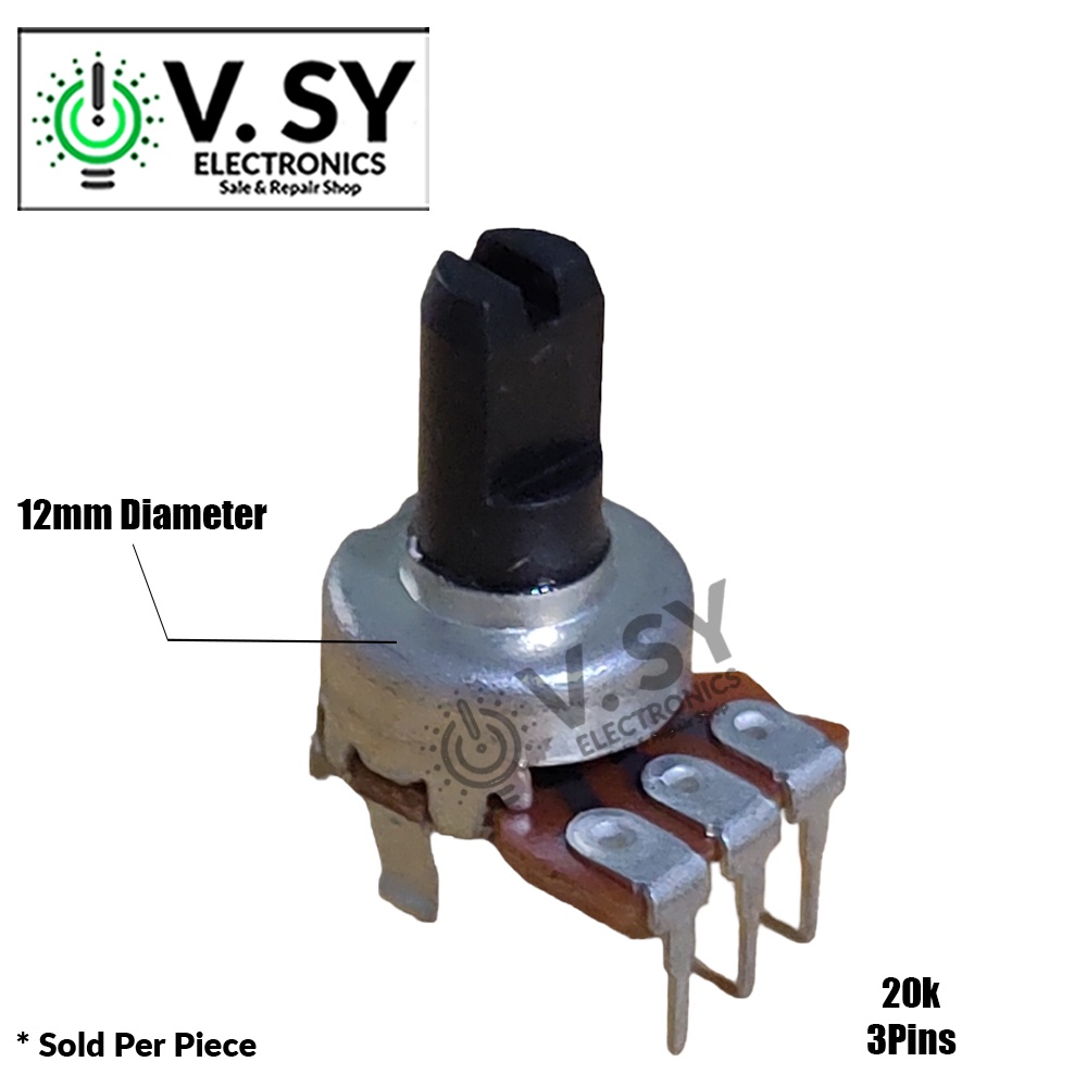 1 Pc 10K / 20K / 50k 3 Pins Mono Potentiometer Volume Control | Shopee ...