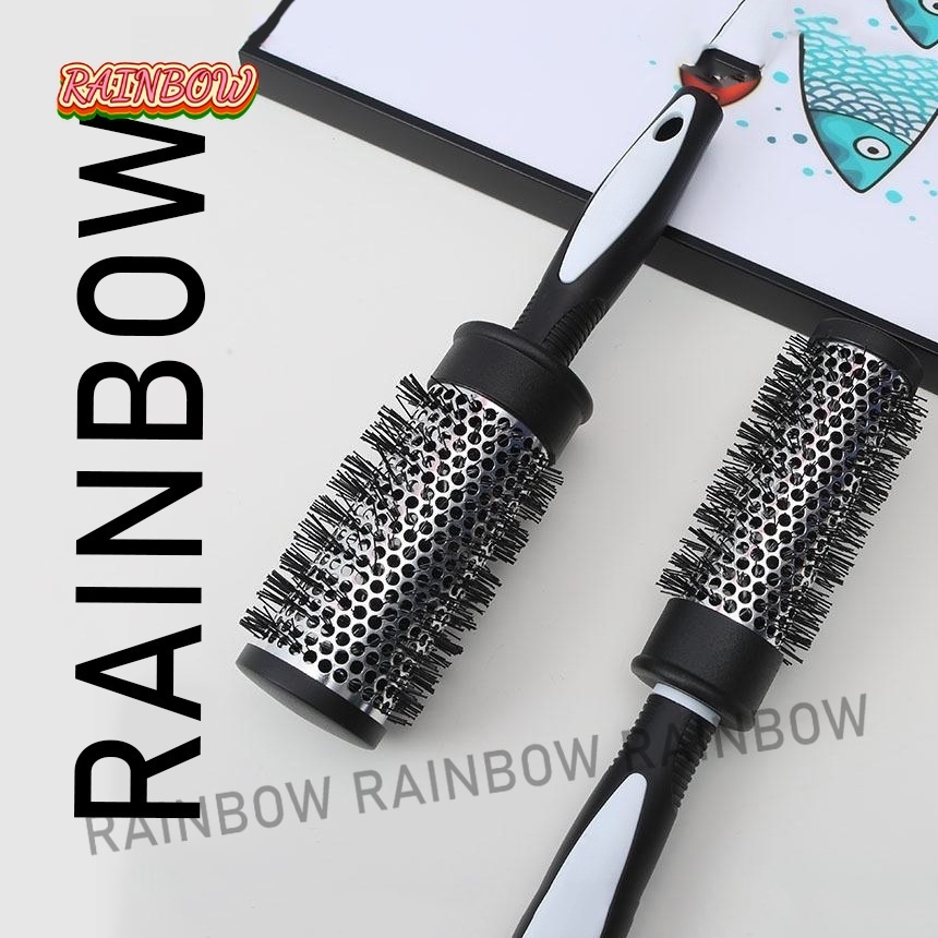 Curly Hair Brush Rolling Thermal Aluminum Tube Hair Roller Comb Salon ...