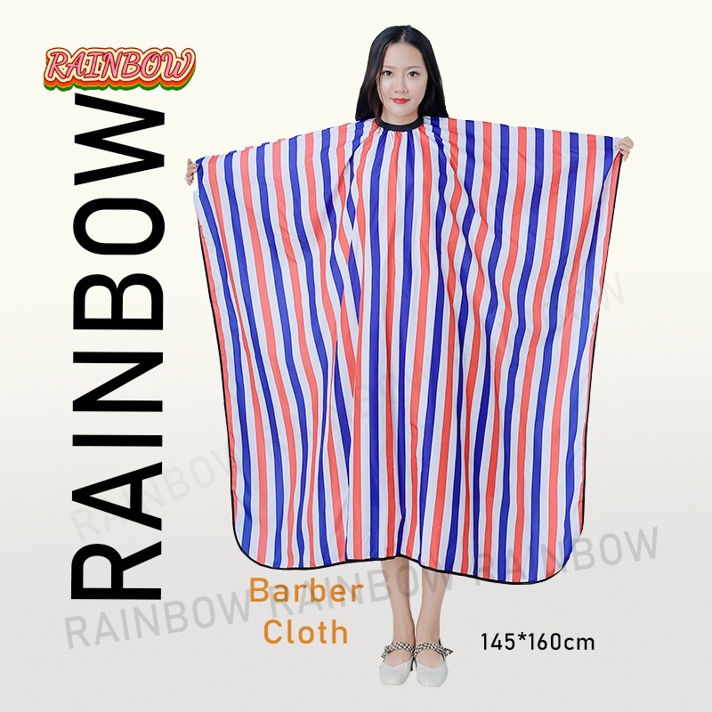 Hairdresser Haircut Apron Non-stick Hair Cloak Retro Striped Barber ...