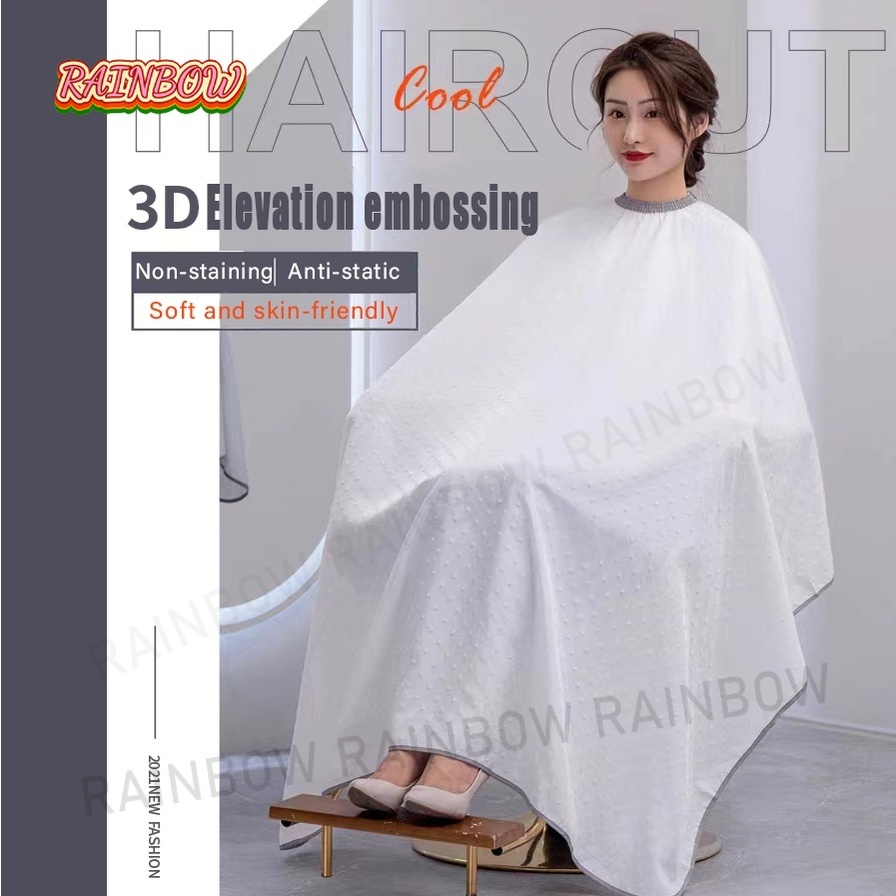 3D Barber Apron Haircut Bibs Salon Shawl Dye Hair Protect Cloth ...