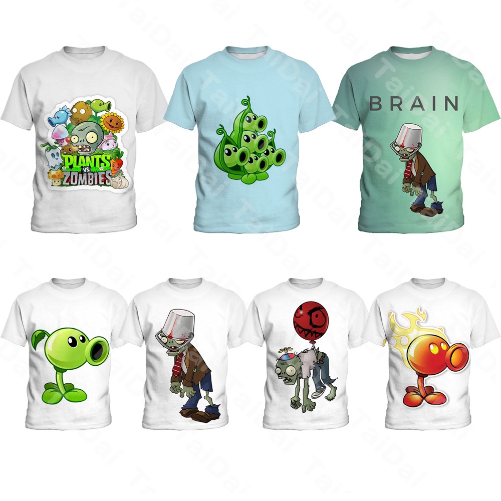 Plants vs. Zombies 3D Printing Children's T-shirt Handsome Fashion ...