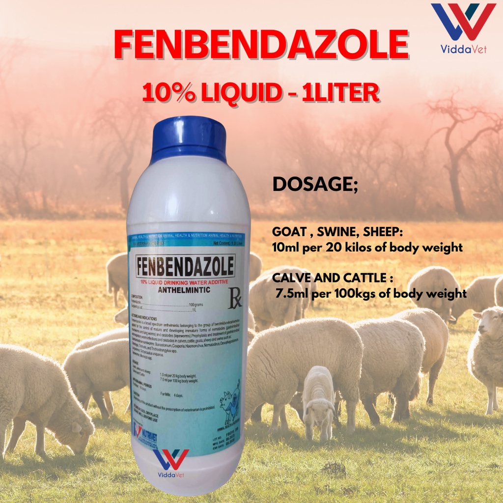 Fenbendazole 1 liter 10% Anthelmitic for ruminants Dewormer for goat ...