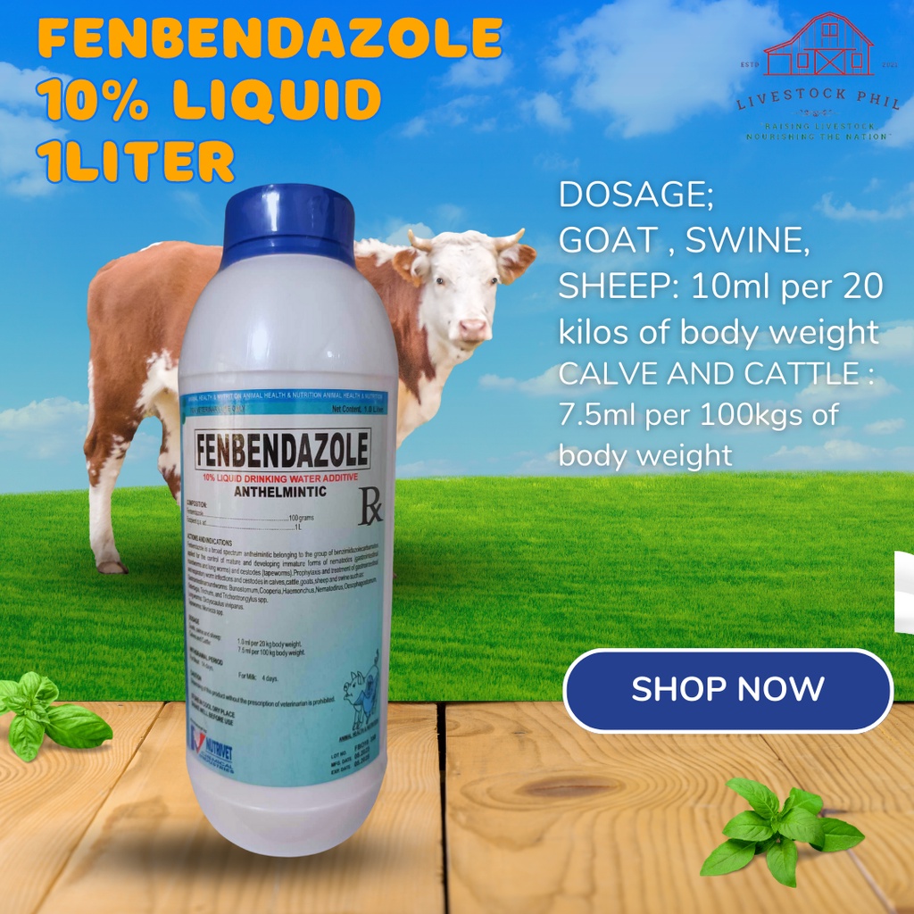 Fenbendazole 1 liter 10% Dewormer Kambing Tupa Baka | Shopee Philippines
