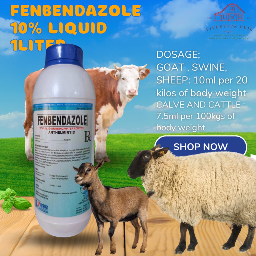 Fenbendazole 1 liter 10% Dewormer sa Kambing Tupa Baka | Shopee Philippines