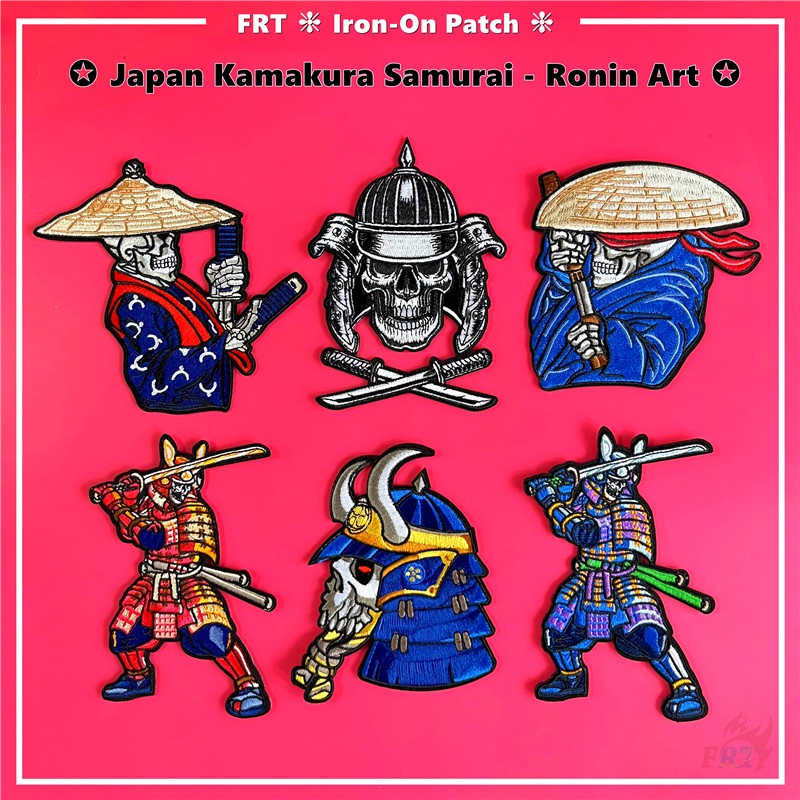 ☸ Japan Kamakura Samurai - Ronin Art Iron-on Patch ☸ 1Pc DIY Sew on Iron on Badges Patches ...