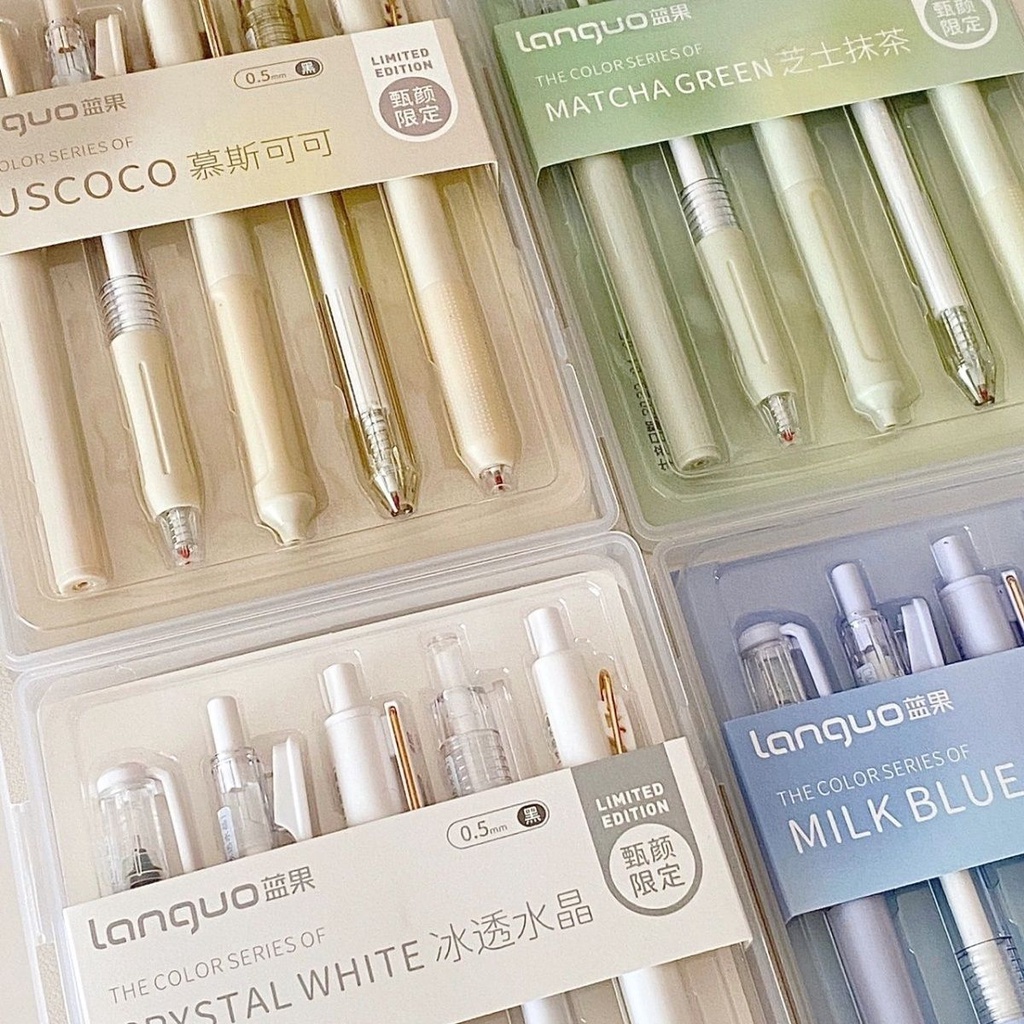 5Pcs/Set 0.5mm INS Press Pen Gel Black Ink Ballpen Set Smooth Quick ...