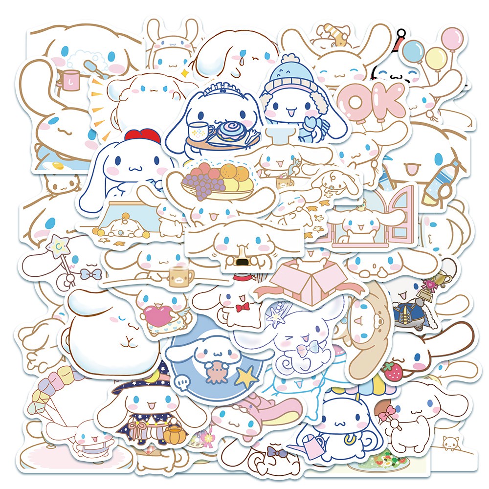 50Pcs Cute Cinnamoroll Sticker DIY Fashion Waterproof Luggage Laptop ...