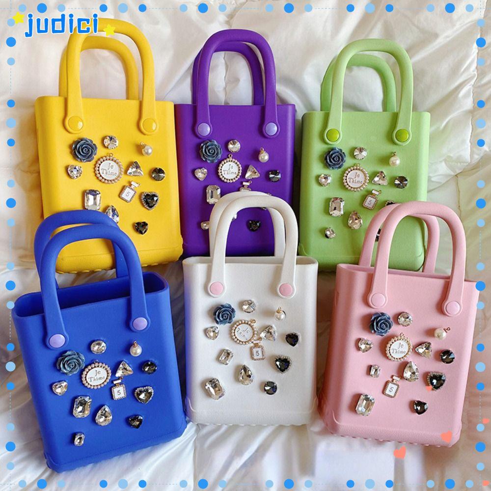 JUDICI Jelly Beach Bag, PVC Mini Cave Dot Handbag, High-capacity EVA ...