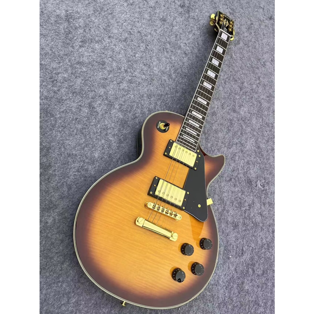 Classic Gibson Les Paul Custom Vintage Sunburst Electric Guitar Flame ...