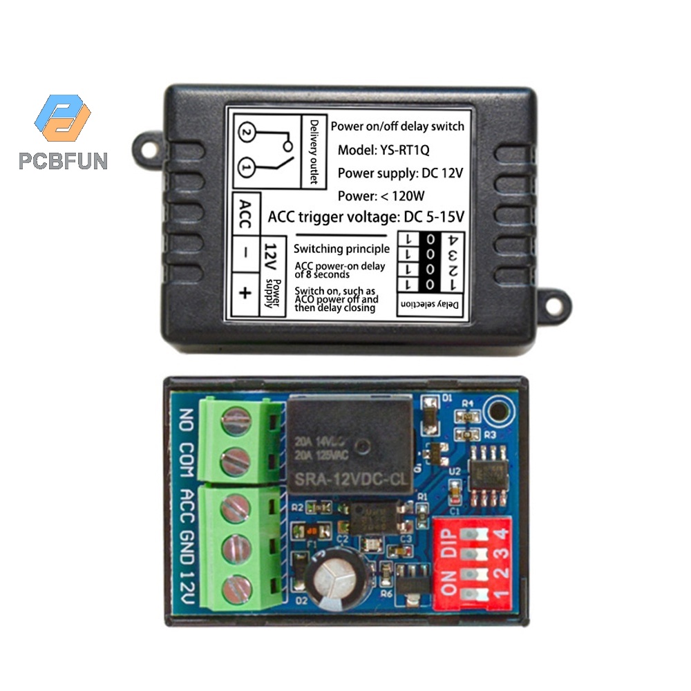 Pcbfun Dc12v Car Time Delay Relay Module Trigger Delay On/off Switch Module -20℃ ~ 70℃ | Shopee ...