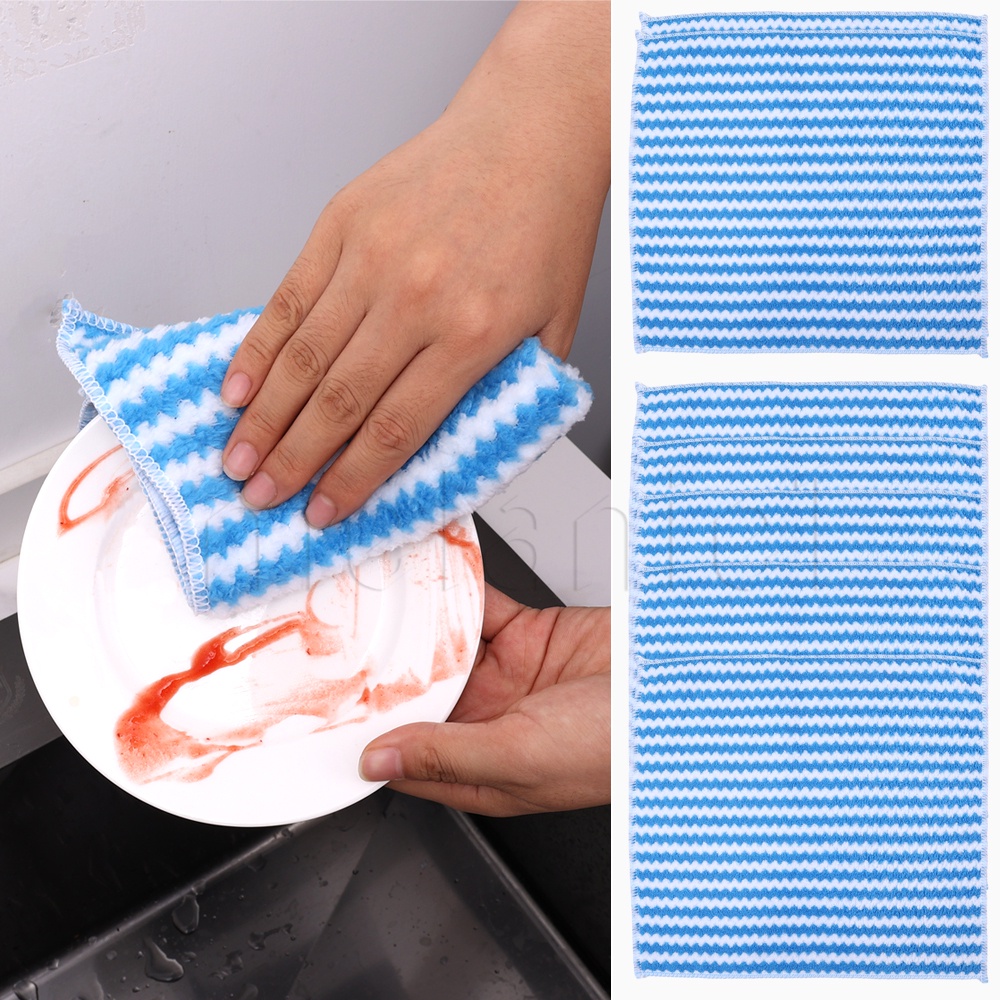 Coral Fleece Anti-grease Wiping Rags / Household Kitchen Wet and Dry ...
