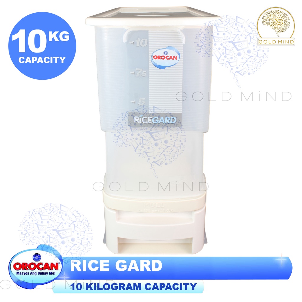 Orocan Rice Guard Storage Dispenser 10Kg -Gold Mind | Shopee Philippines