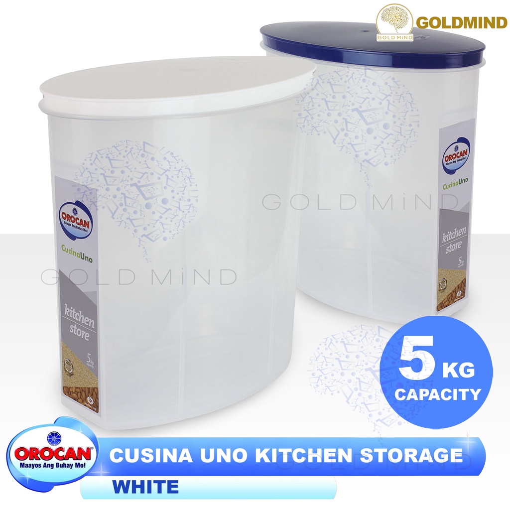 Orocan Kitchen Storage Rice Box Dispenser 5kg -Gold Mind | Shopee ...