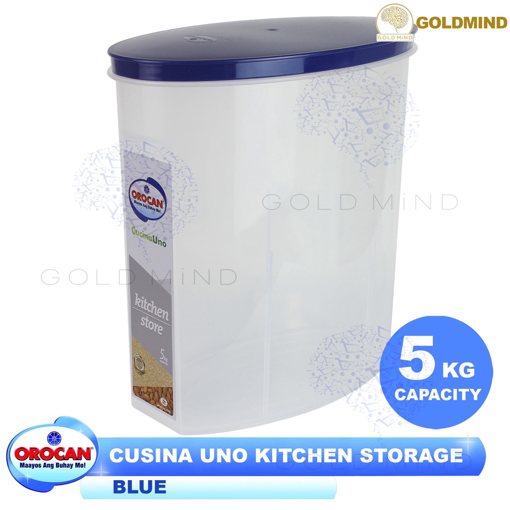 Orocan Kitchen Storage Rice Box Dispenser 5kg -Gold Mind | Shopee ...