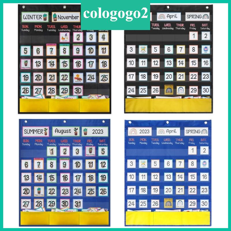 COLO Calendar Pocket Chart for Kindergarten School Classroom with 89 ...