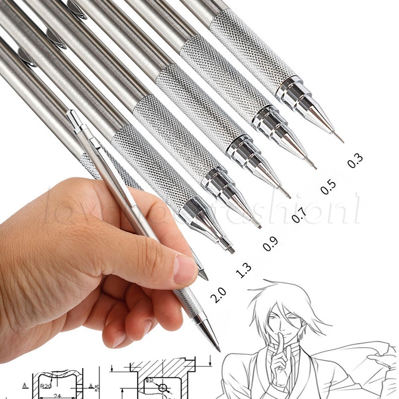 Art Drawing Painting Automatic Pencil / 0.3 0.5 0.7 0.9 1.3 2.0mm Metal ...