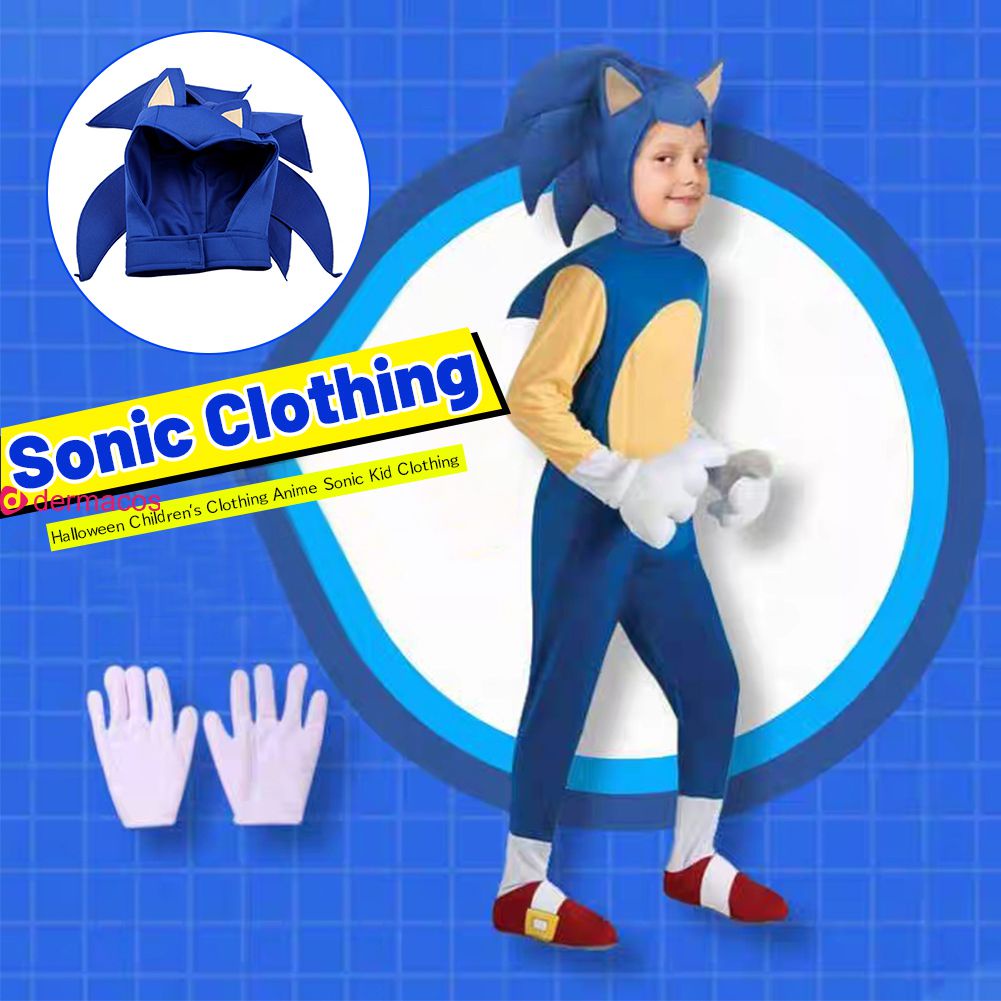 【dermacos】 Anime Lightning Speed Cosplay Jumpsuit Children Sonic The ...