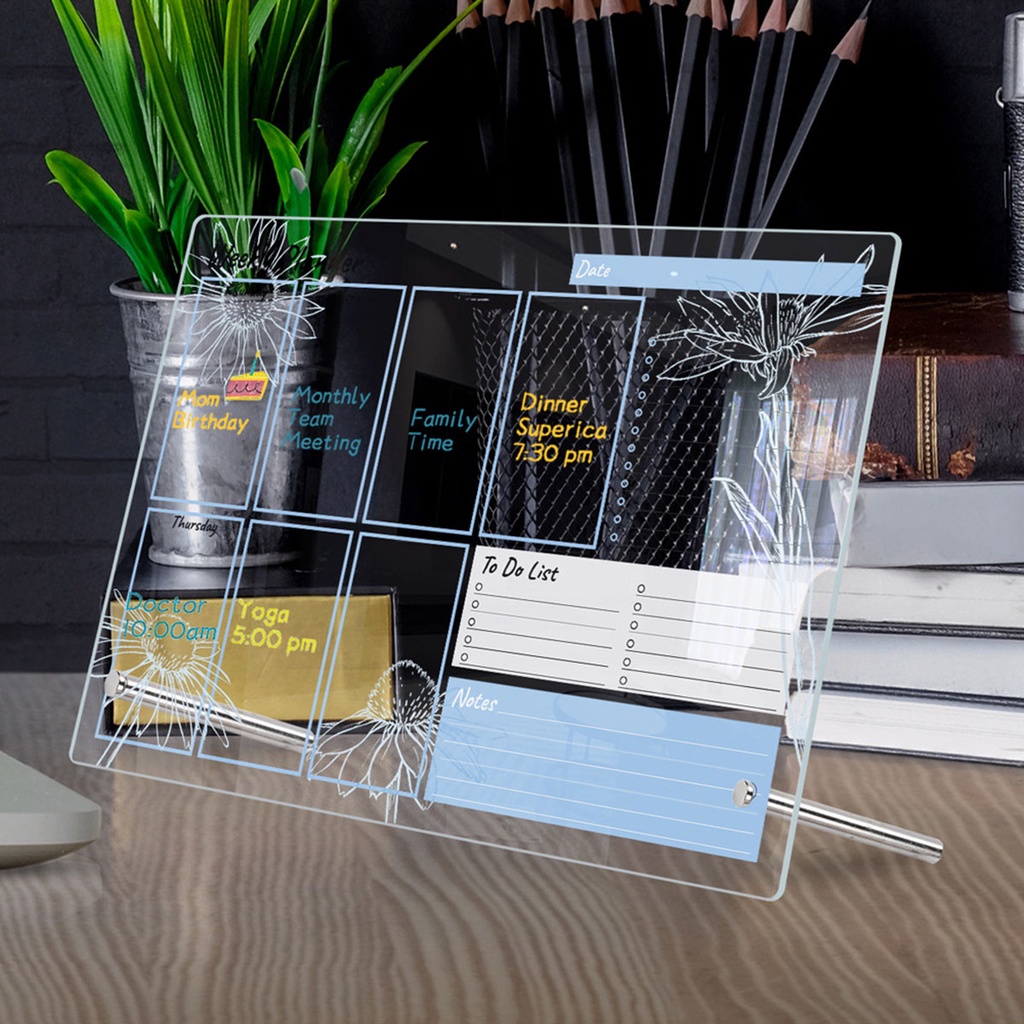 1PC Useful Easy To Clean Acrylic Calendar Whiteboard Board Schedule ...