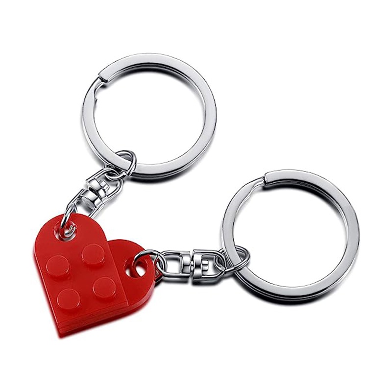 Brick Keychain for Couples Friendship 2pcs Matching Heart Colorful ...